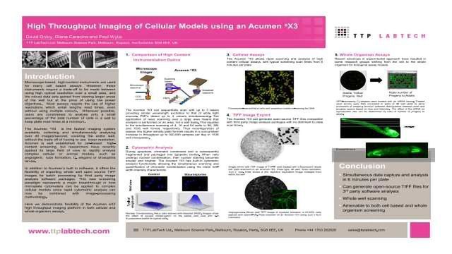 High Throughput Imaging Of Cellular Models Using An Acumen Ex3