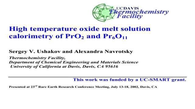 High temperature oxide melt solution calorimetry of PrO2 and Pr6O11 ...