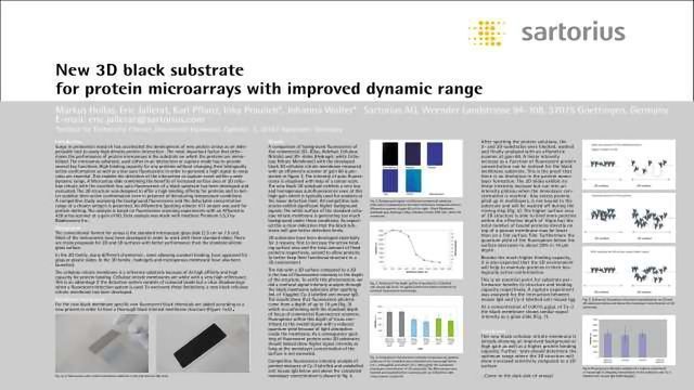 New 3D Black Substrate for Protein Microarrays with Improved Dynamic Range | Technology Networks