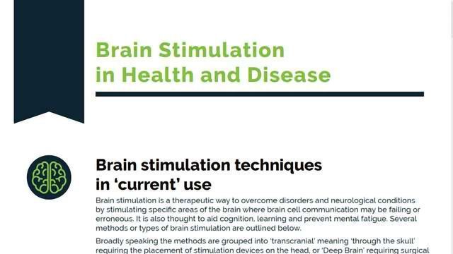 Brain Stimulation in Health and Disease | Technology Networks