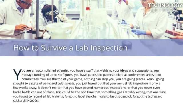 How To Survive a Lab Inspection | Technology Networks