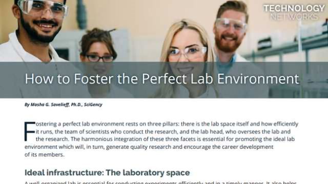 How To Foster the Perfect Lab Environment | Technology Networks