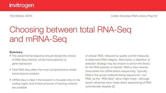 Choosing Between Total RNA-Seq and mRNA Seq | Technology Networks