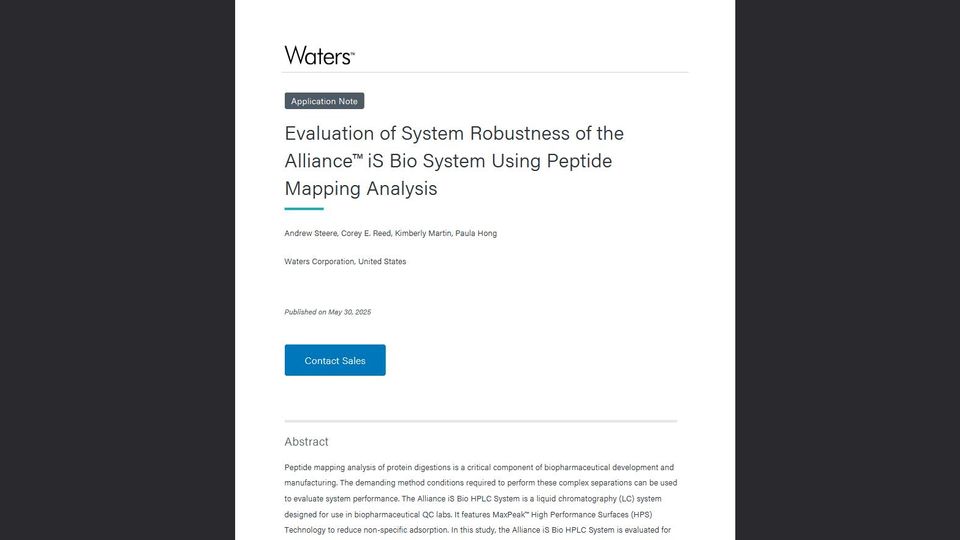 Evaluating System Robustness With Alliance Is Bio Hplc Technology Networks