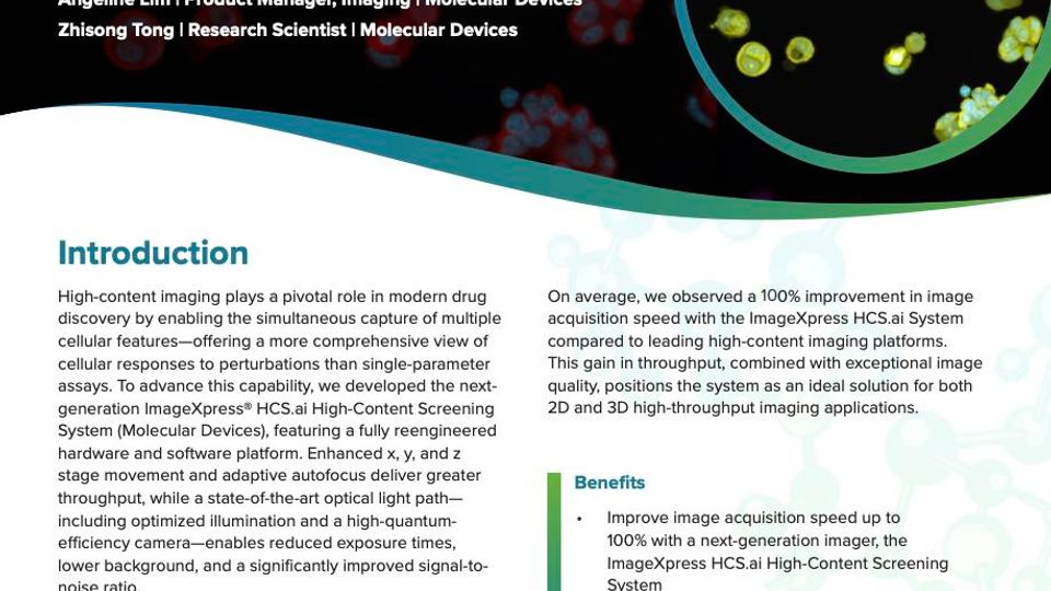 High-Speed Phenotypic Profiling with Next-Gen High-Content Imaging & AI ...