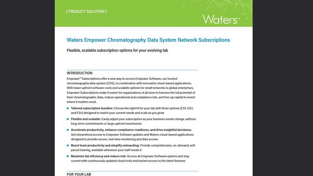 Waters Empower Chromatography Data System (CDS) | Technology Networks